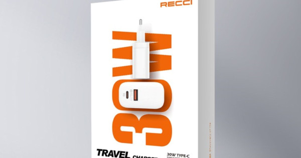 Recci RCT-P19E Fast Charger 30W-Dual Port PD+QC3.0 - White - RCT-P05U